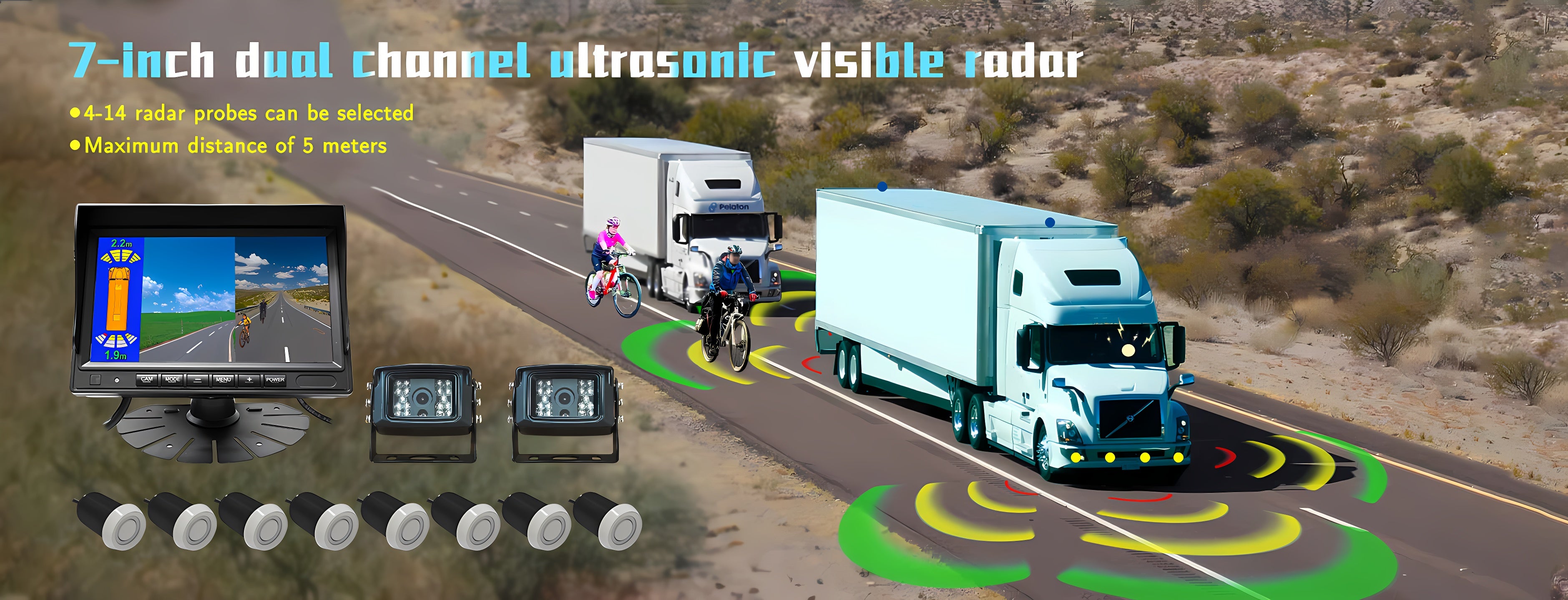 vehicle cameras, MDVR monitor and parking sensor,360 bird view system ...